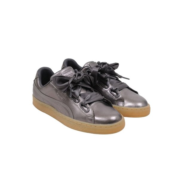 Puma | Shoes | Puma Womens Basket Heart Luxe Sneakers Us65 Silver ...